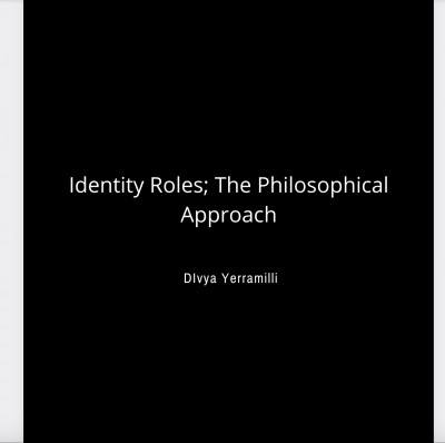 Smashwords – Identity Roles; The Philosophical Approach – a book by Divya Yerramilli