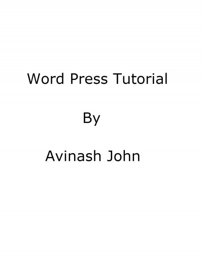 Smashwords – WordPress Tutorial for Beginners – a book by Avinash John, Jr